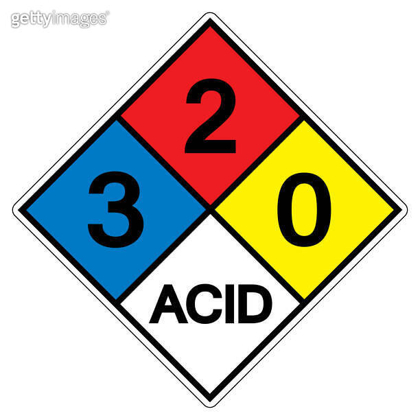 NFPA Diamond 704 3-2-0 ACID Symbol Sign, Vector Illustration, Isolate ...