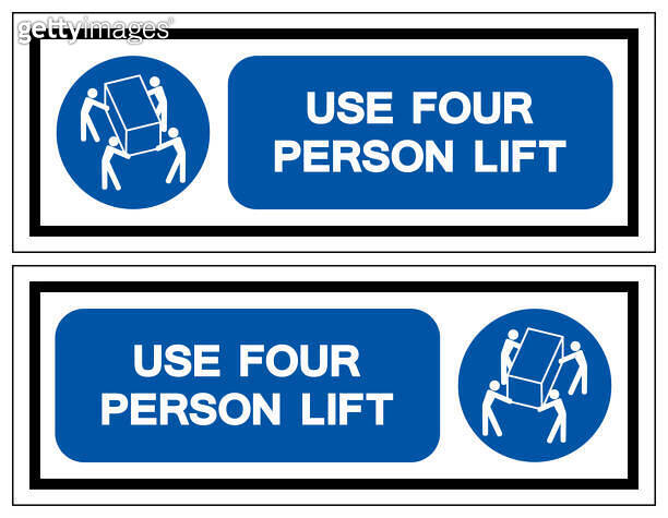 Use Four Person Lift Symbol Sign,Vector Illustration, Isolated On White ...