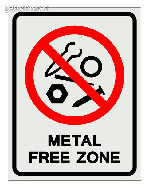 Metal Free Zone Symbol Sign ,Vector Illustration, Isolate On White ...