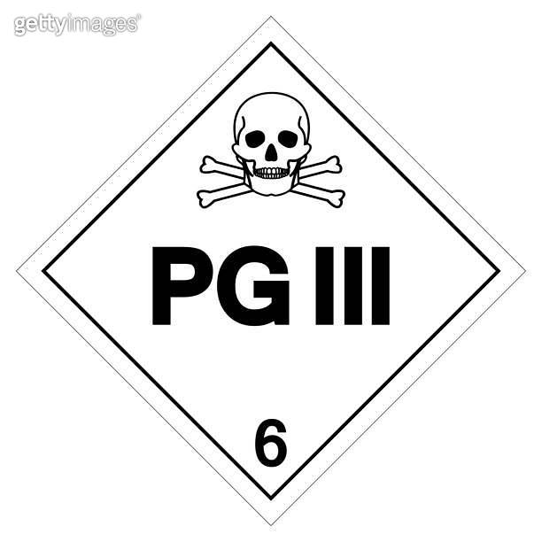 Class 6 PG III Label Symbol Sign ,Vector Illustration, Isolate On White ...