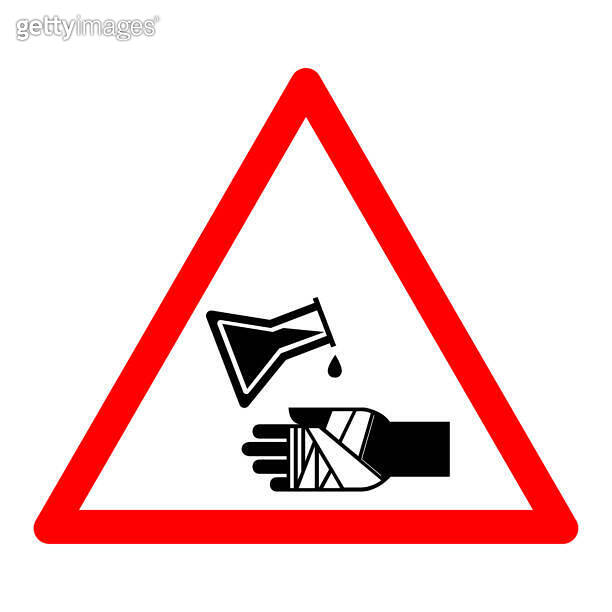Chemical Burns Hazard Symbol Sign ,Vector Illustration, Isolate On ...