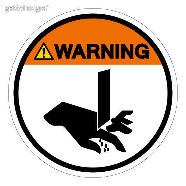 Warning Cutting of Fingers Straight Blade Symbol Sign, Vector ...