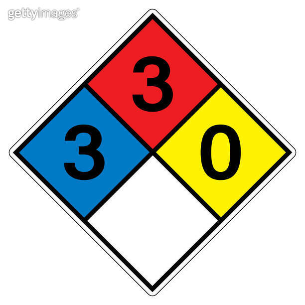 NFPA Diamond 704 3-3-0 Symbol Sign, Vector Illustration, Isolate On ...