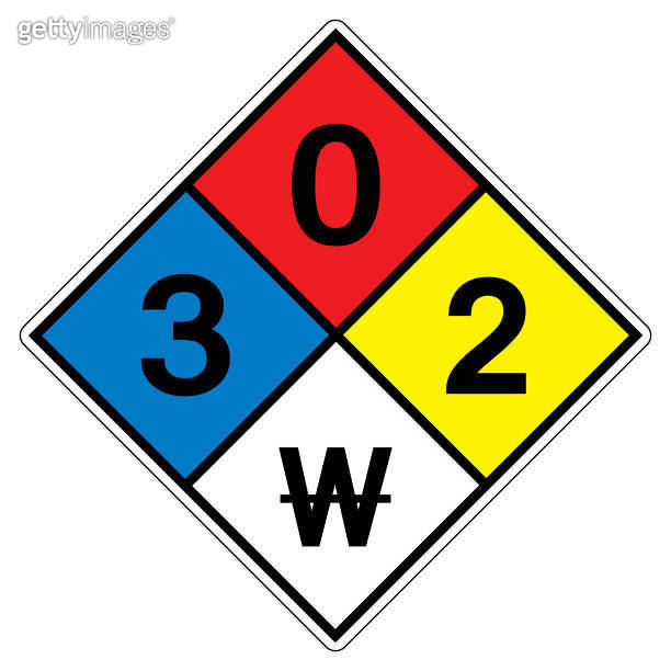 NFPA Diamond 704 3-0-2 W Symbol Sign, Vector Illustration, Isolate On ...
