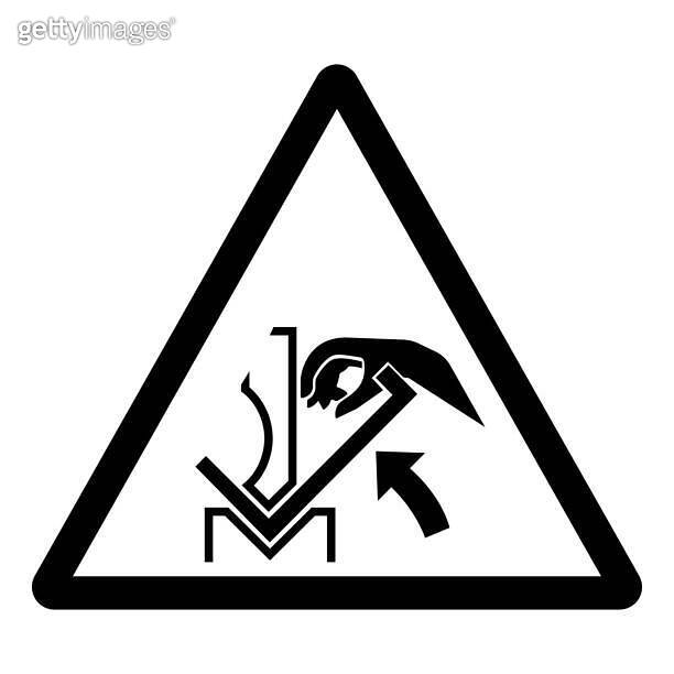 Hand Crush In Press Brake Symbol Sign, Vector Illustration, Isolate On ...