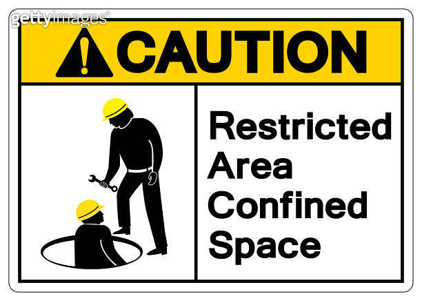 Caution Confined Space Restricted Area Symbol Sign, Vector Illustration ...