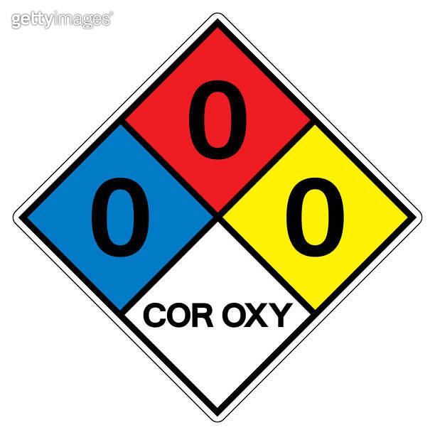 NFPA Diamond 704 0-0-0 COR OXY Symbol Sign, Vector Illustration ...