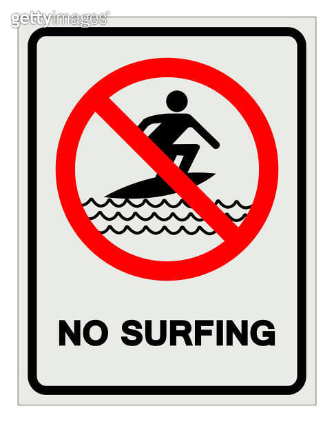 No Surfing Symbol Sign, Vector Illustration, Isolate On White ...