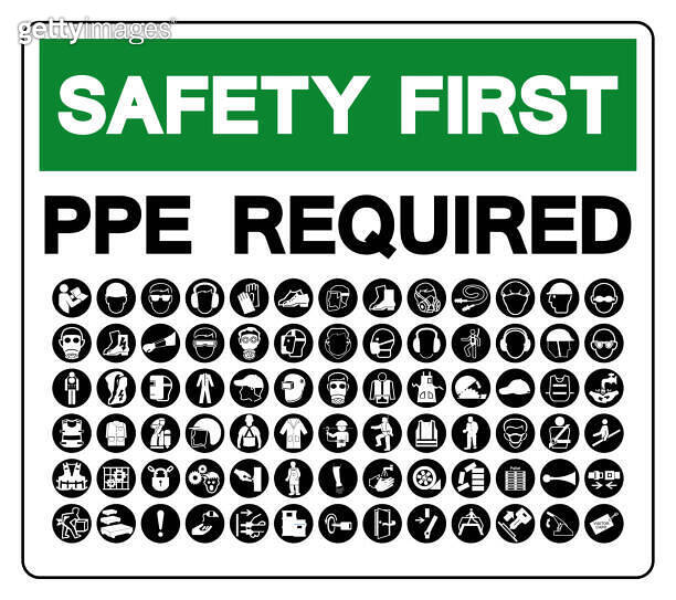Safety First PPE Required Symbol Sign, Vector Illustration, Isolated On ...