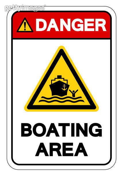 Danger Boating Area Symbol Sign, Vector Illustration, Isolate On White ...