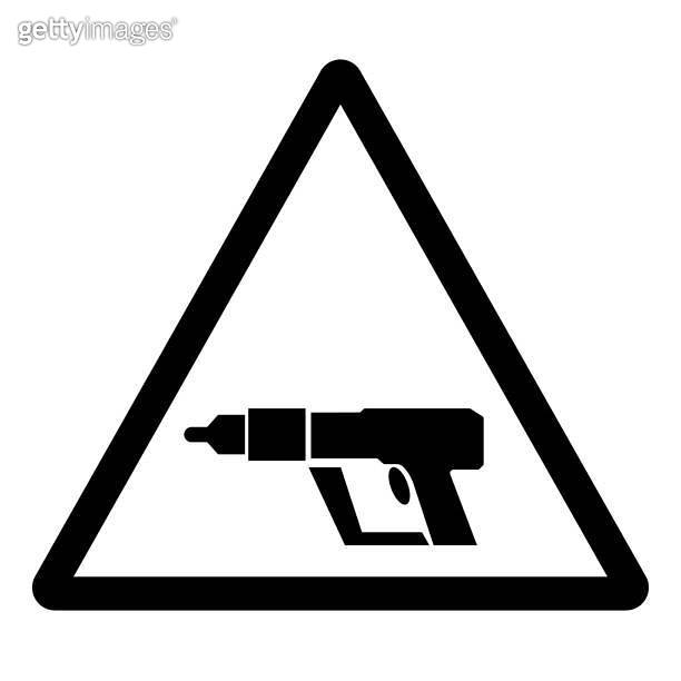 Warning Power Tool Hazard Symbol Sign, Vector Illustration, Isolate On ...