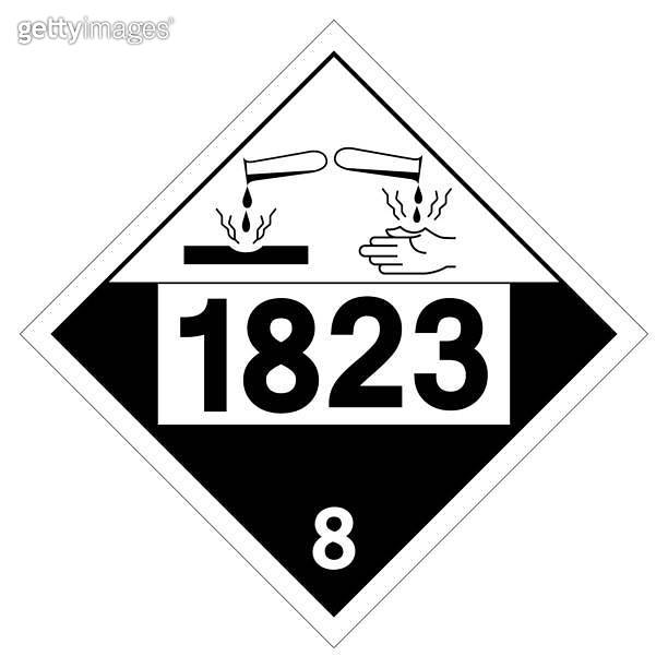 UN1823 Class 8 Sodium Hydroxide Symbol Sign, Vector Illustration ...