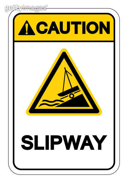 Caution Slipway Symbol Sign, Vector Illustration, Isolate On White ...