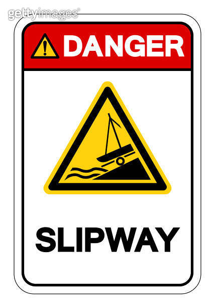 Danger Slipway Symbol Sign, Vector Illustration, Isolate On White ...