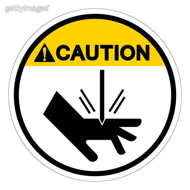 Caution Cut Hazard Hazard Symbol Sign, Vector Illustration, Isolate On ...