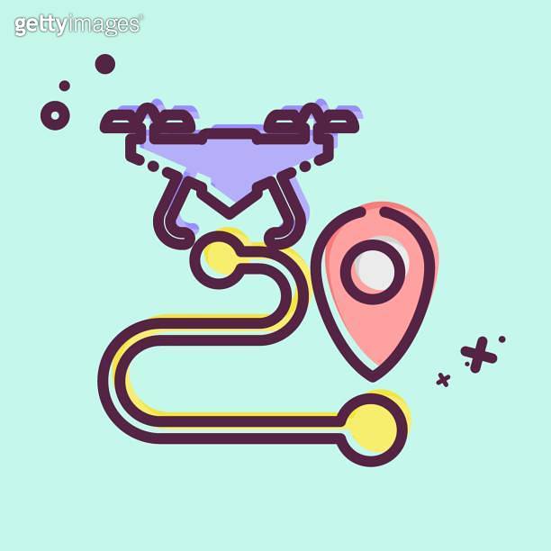Icon Drone Tracking. related to Drone symbol. MBE style. simple design ...