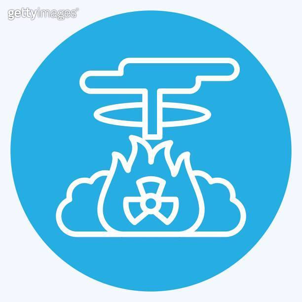 Icon Nuclear Blast. related to Nuclear symbol. blue eyes style. simple ...