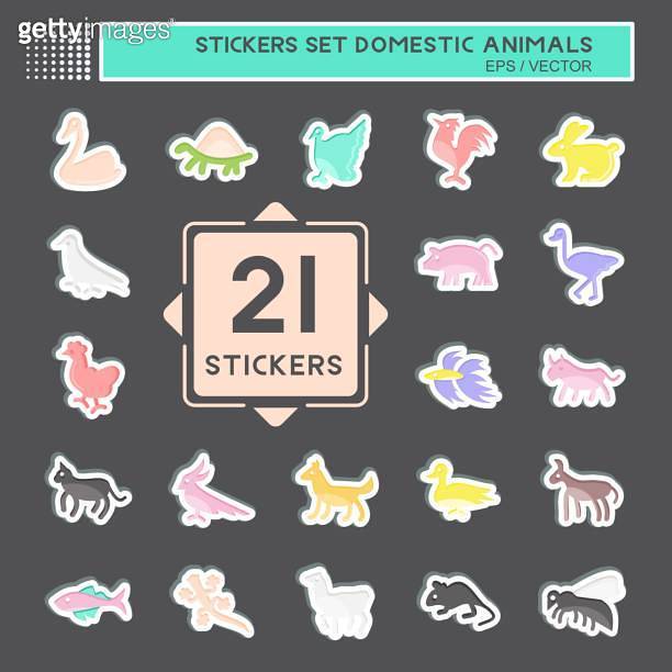 Icon Set Domestic Animals. related to Education symbol. simple design ...