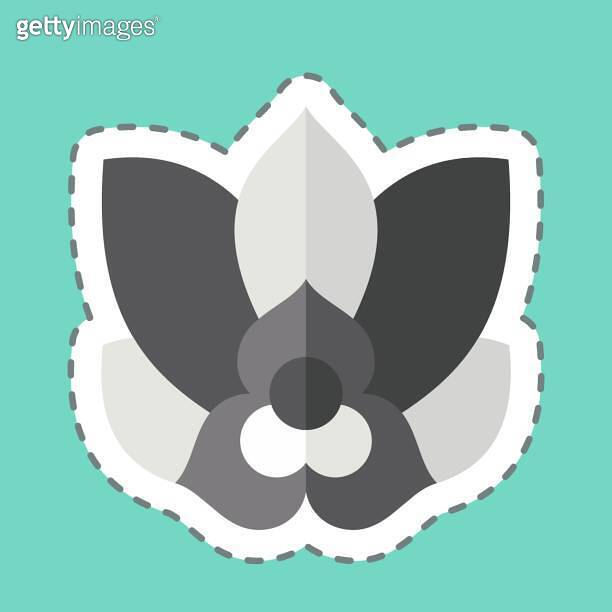 Sticker line cut Rumdul. related to Cambodia symbol. simple design ...