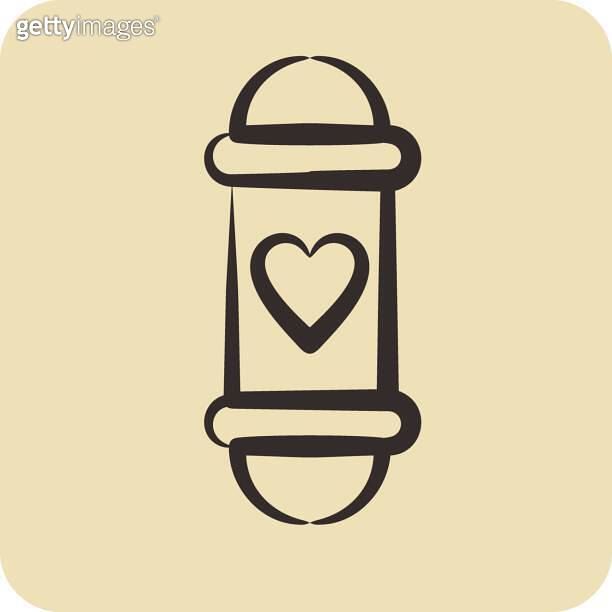 Icon Barber Pole. suitable for Barbershop symbol. hand drawn style ...