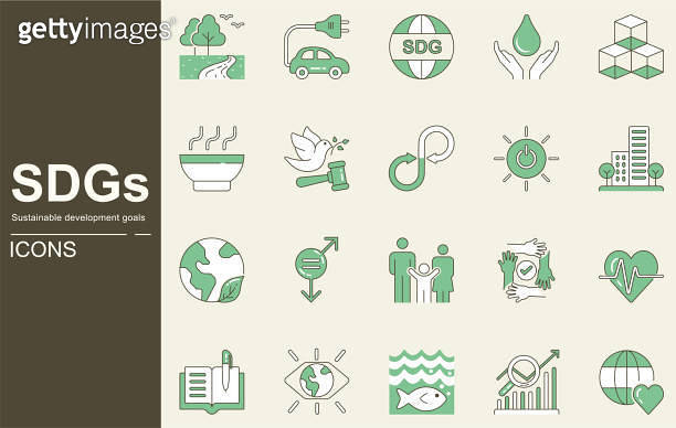 Sustainable Development Goals 17 Goal icon set. Ecology, Globe, Save ...