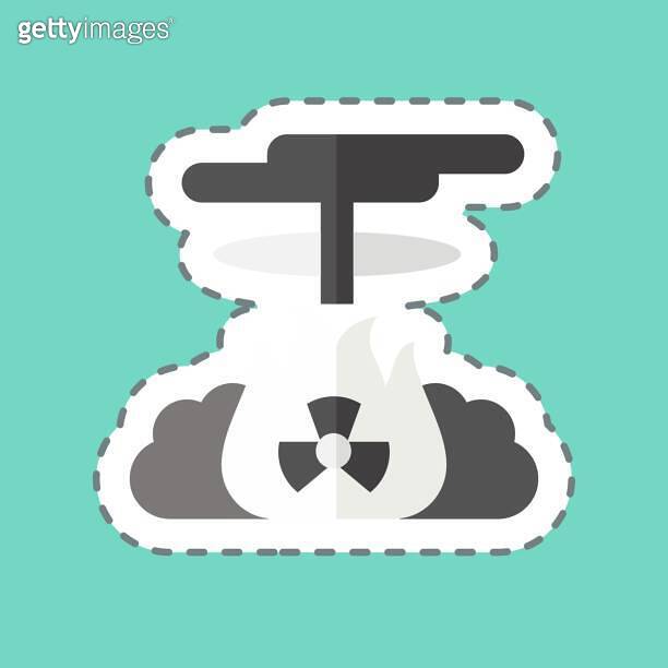 Sticker line cut Nuclear Blast. related to Nuclear symbol. simple ...