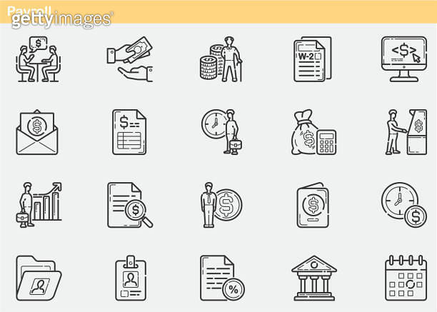 Payroll and Human resources or Salary.,Tax,Calendar,Dollar sign ...
