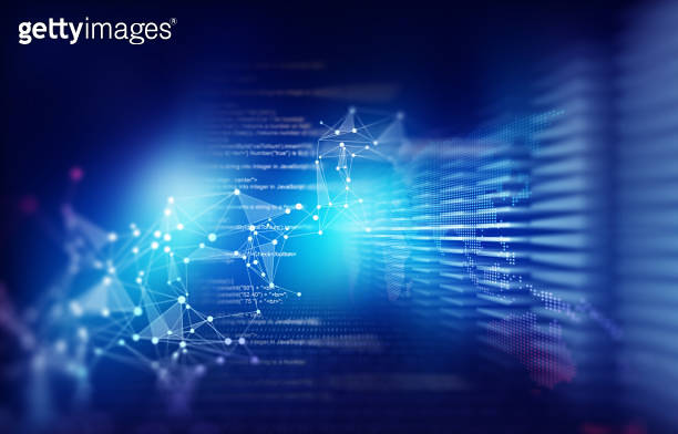 Programming code technology and software developer and computer script ...
