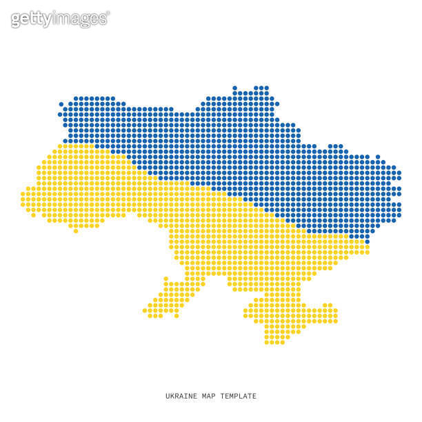 Ukraine map flag incorporated into the map of ukraine pixel map of ...