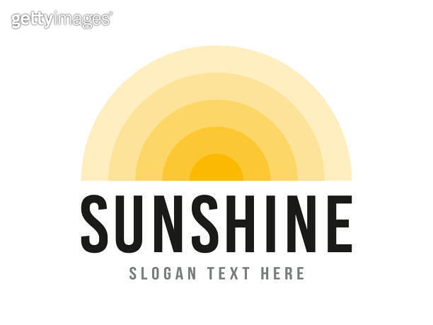 Modern sunshine logo template with abstract, minimal and geometric ...