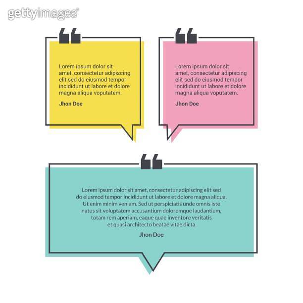 Quote frames background set in pastel colours. Testimonial and customer ...