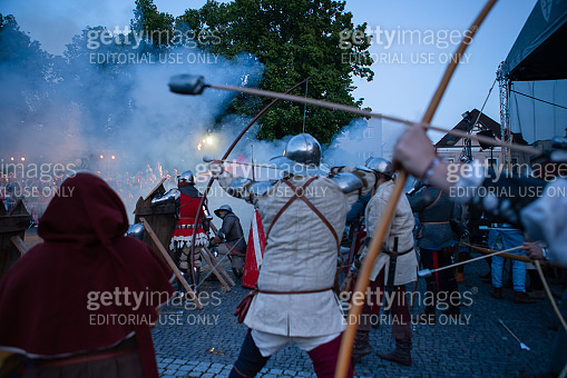 Traditional annual medieval battle restoration known as a "Stredoveky ...