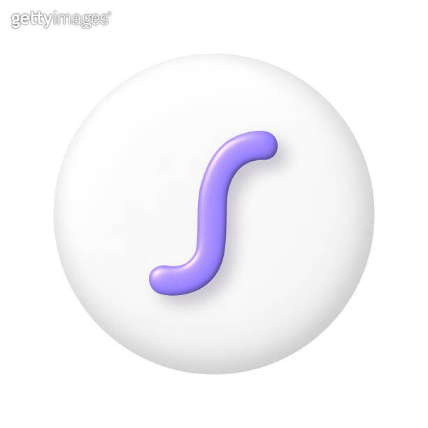 Math 3D icon. Purple function sign on white round button. 3d realistic ...