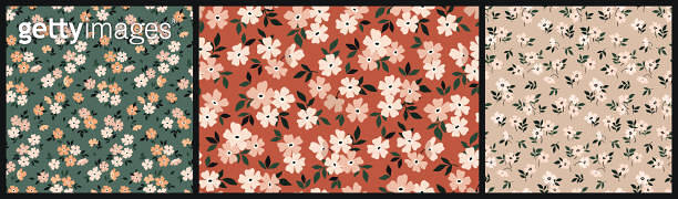 Seamless floral pattern, liberty ditsy print with small flowers in ...