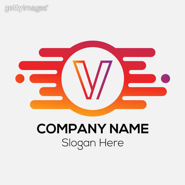 Fast Logo On Letter V Template. Fast Logo On V Letter, Initial Fast and ...