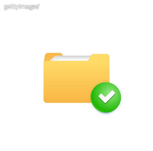 Yellow folder icon design with the green notification button that ...