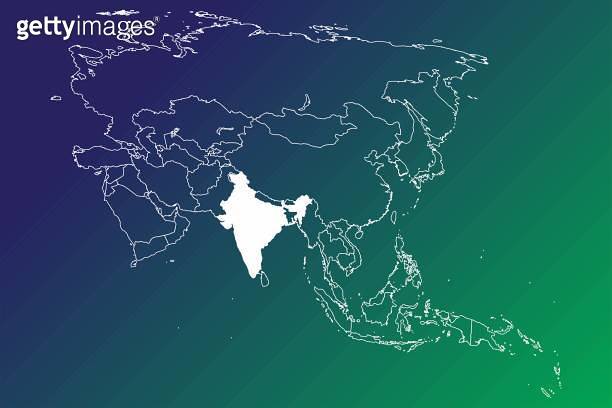 Editable map of Asia (1741411713) - 게티이미지뱅크