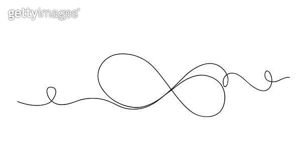 Continuous one line art infinity limitless isolated vector illustration ...