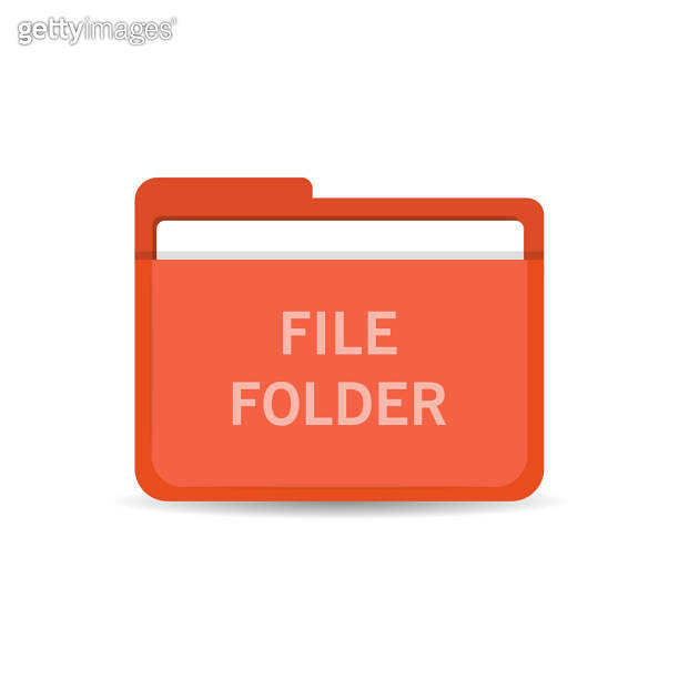 Red file folder icon document symbol isolated vector illustration ...