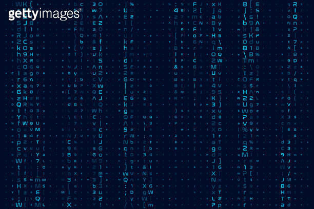 Computer code abstract futuristic background. Artificial intelligence, big data, encryption ...