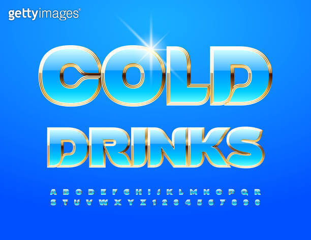 Vector creative advertisement Cold Drinks. Premium Alphabet Letters and ...