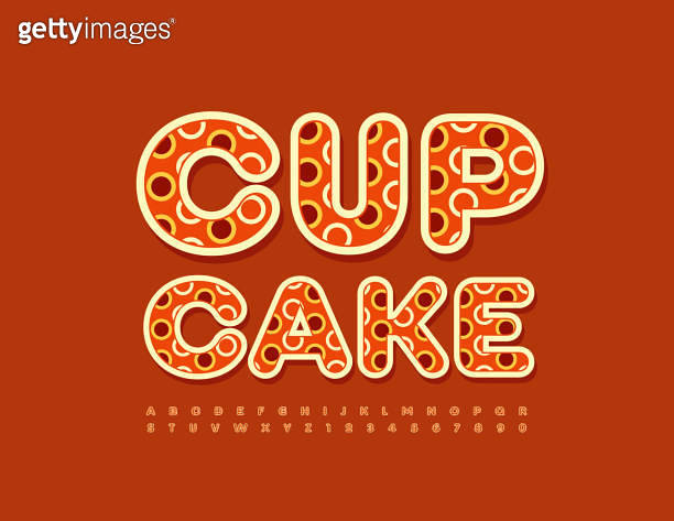 Vector template Cupcakefor Menu, Cafe, Bakery. Alphabet Letters and ...