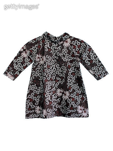 Women's batik shirt with medium sleeves, simple and polite cut 이미지 ...