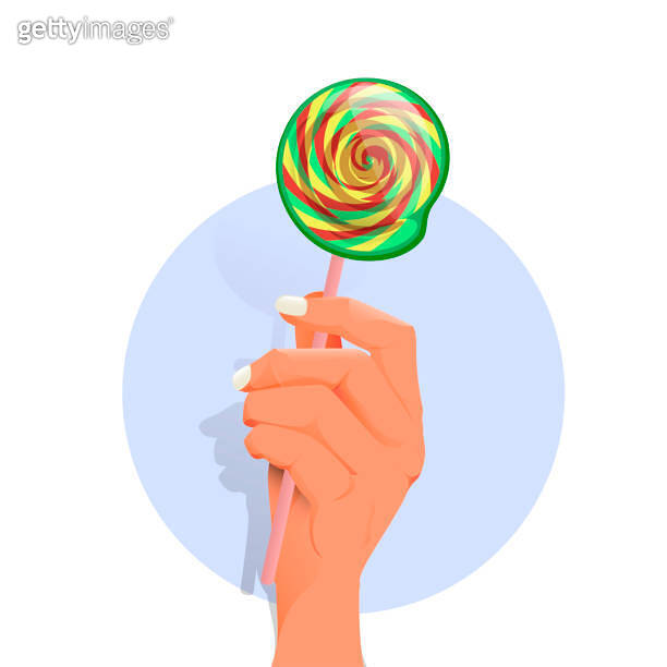 Colored sweet lollipops. Round candy on stick cartoon vector ...