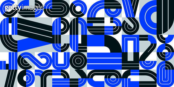 Seamless pattern with geometric elements vector trendy design, blue ...