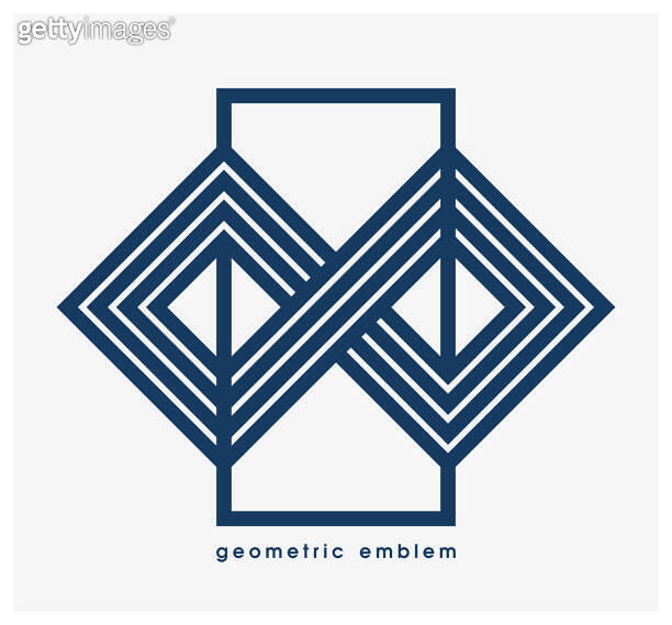 Abstract geometric infinity shaped vector logo isolated on white ...