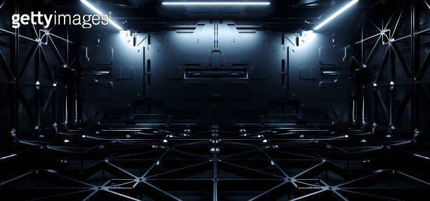 Modern Alien Spaceship Room Garage Hangar Warehouse Sci Fi Futuristic ...