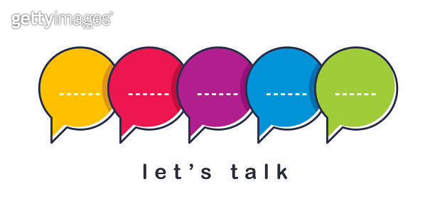 Communication concept shown with speech bubbles vector illustration ...