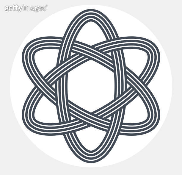 Atom vector symbol in modern linear style isolated on white, science ...