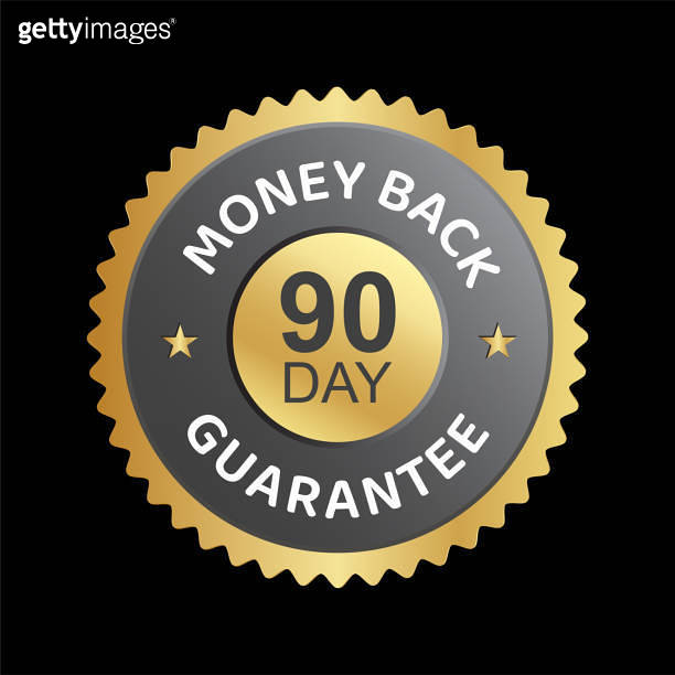 90 Day Money back Guaranteed, trust badge vector design, money back ...